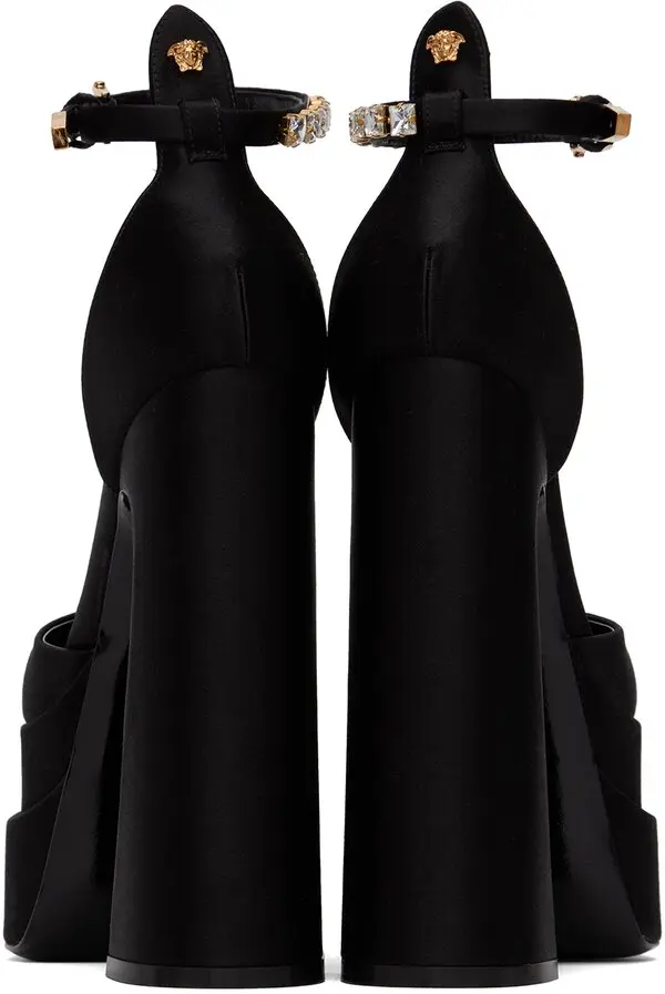 Versace Black Aevitas Pointy Platform Heels