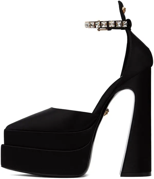 Versace Black Aevitas Pointy Platform Heels