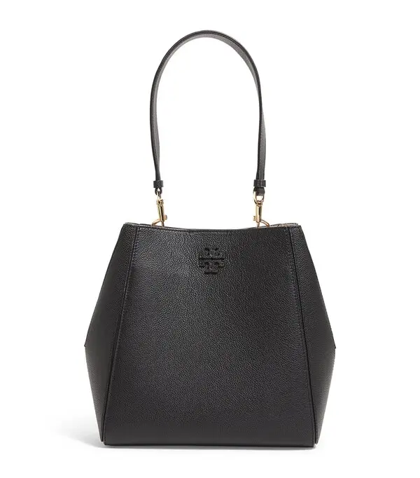 Tory Burch Small Leather Mcgraw Bucket Bag - Black