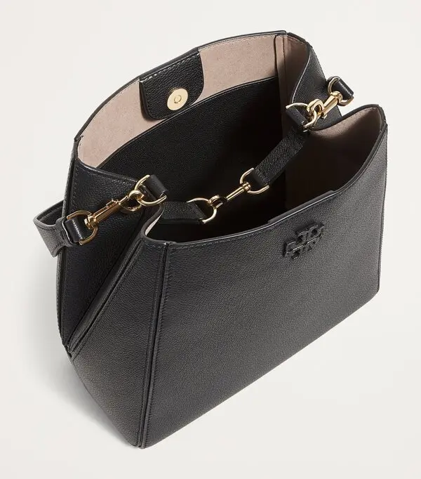 Tory Burch Small Leather Mcgraw Bucket Bag - Black