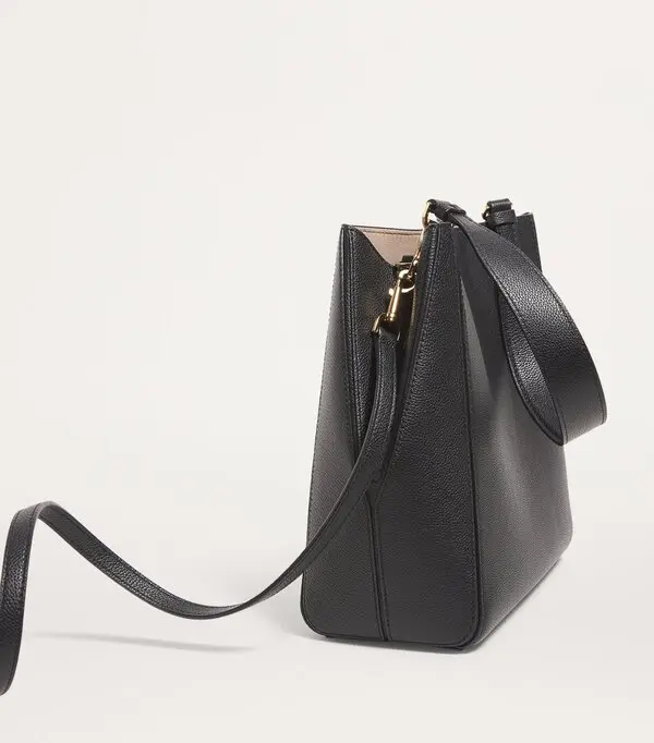 Tory Burch Small Leather Mcgraw Bucket Bag - Black