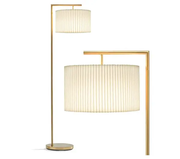 BRIGHTECH Montage Modern 60' Arc Led Pleated Sh Ade Floor Lamp - One-color