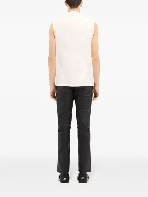 COURREGES Draped Cotton Tank Top - White