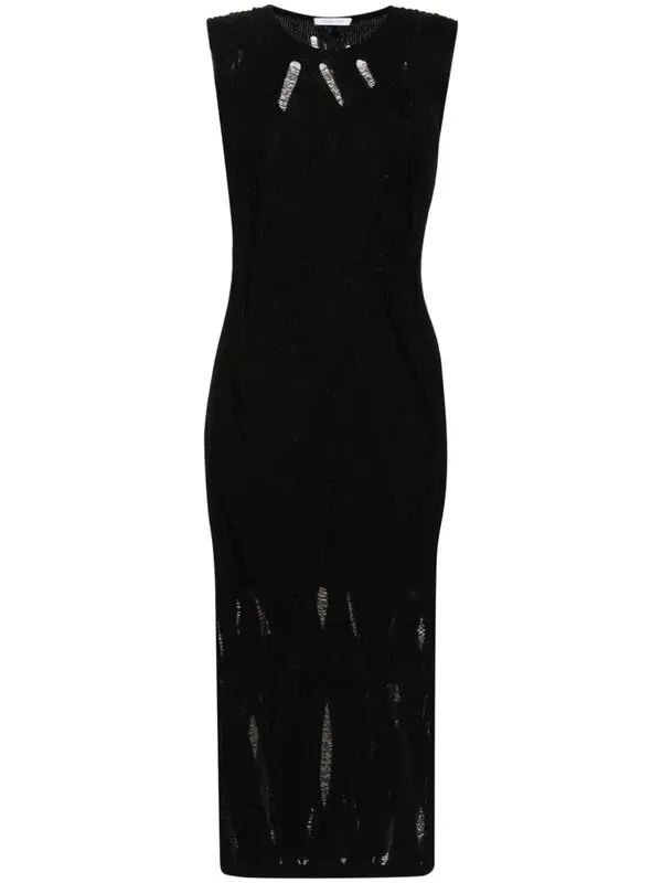 Patrizia Pepe Sleeveless Knitted Midi Dress In Black - 40% Off |  Editorialist