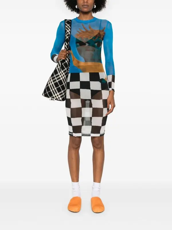 CHARLES JEFFREY Mesh Midi Dress