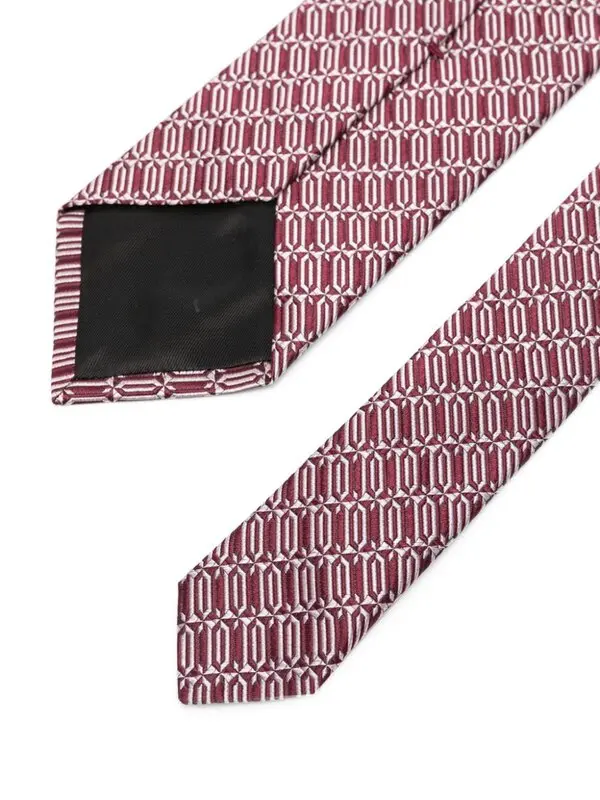 LANVIN Jacquard Silk Neck Tie - Red