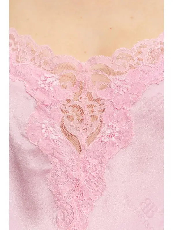 Balenciaga Monogram-Jacquard Slip Dress - Pink | Editorialist