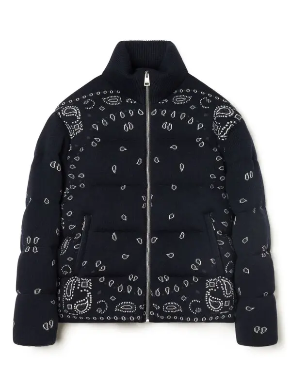 Alanui Bandana Jacquard Puffer Jacket - Blue