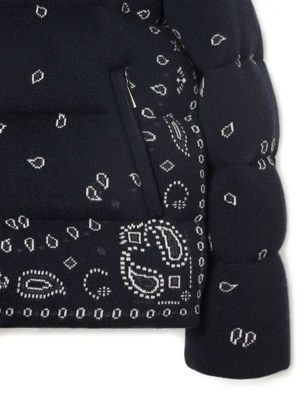Alanui Bandana Jacquard Puffer Jacket - Blue