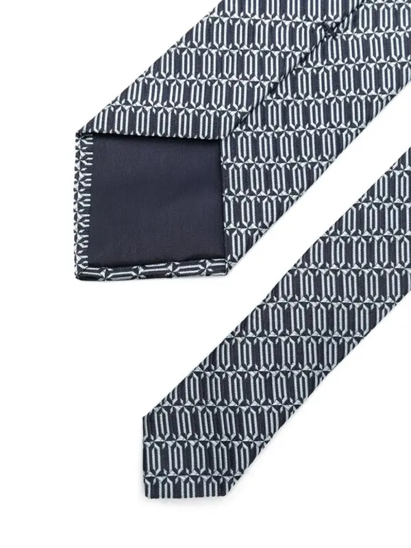 LANVIN Pattern Jacquard Silk Tie