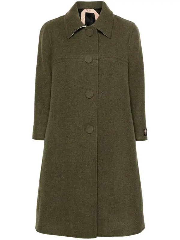 N°21 Single-breasted Felted Coat