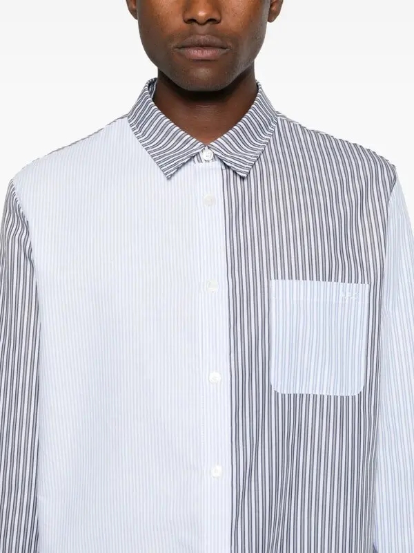 A.p.c. Patchwork Striped Shirt