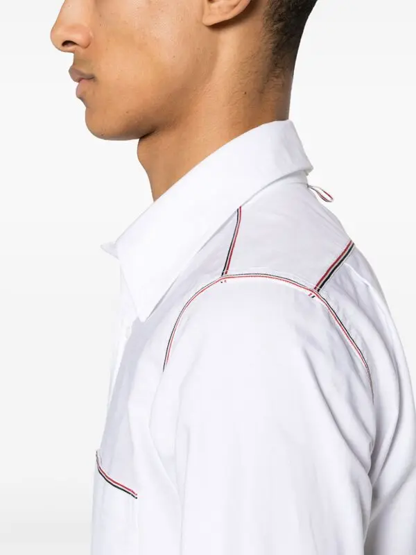 Thom Browne Rwb-trim Cotton Shirt