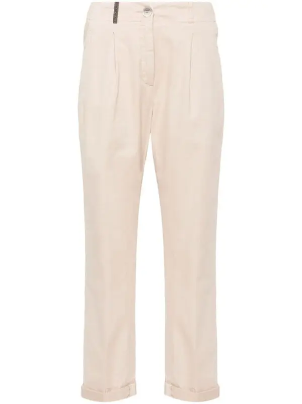 Peserico Cropped Tapered Trousers - Neutrals