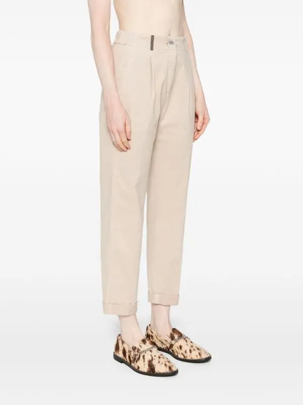 Peserico Cropped Tapered Trousers - Neutrals