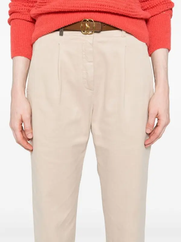 Peserico Cropped Tapered Trousers - Neutrals