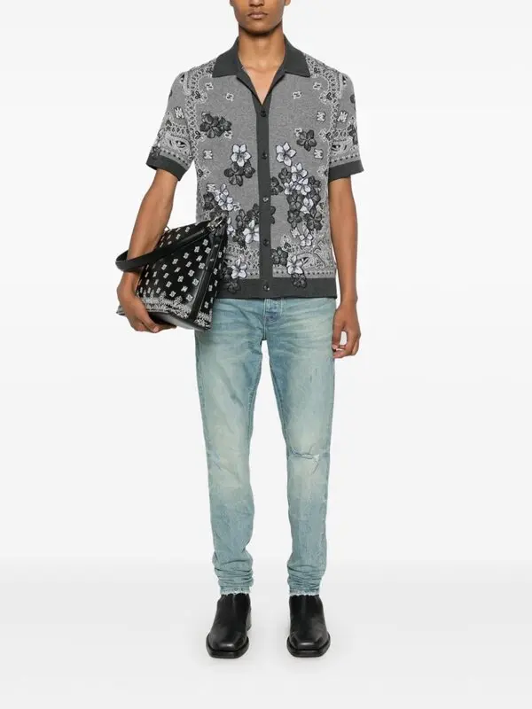 Amiri Floral-jacquard Knitted Shirt