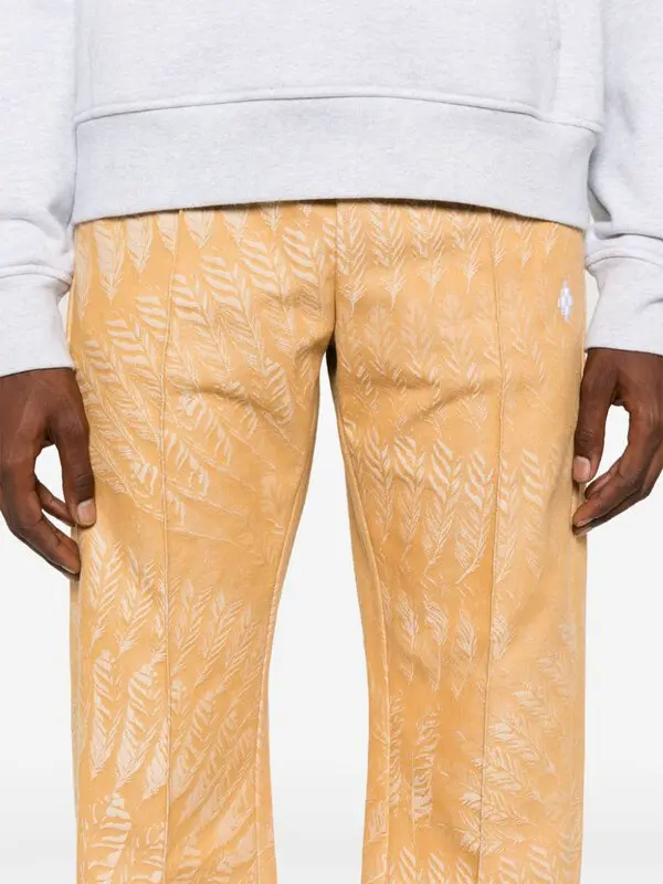 COUNTY OF MILAN Marcelo Burlon Aop Feather Trousers - Neutrals