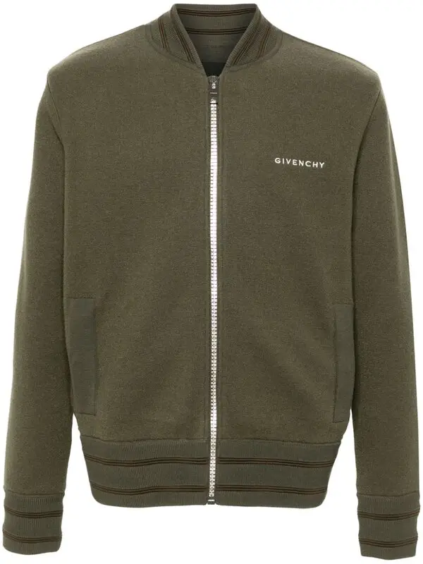 Givenchy 4g-patch Wool Bomber Jacket - Green