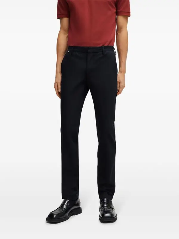 BOSS Mid-rise Slim-fit Trousers - Black