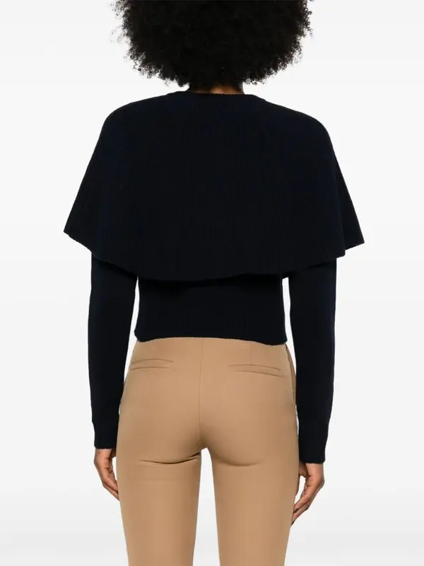 Chloé Cape-attachment Ribbed Jumper