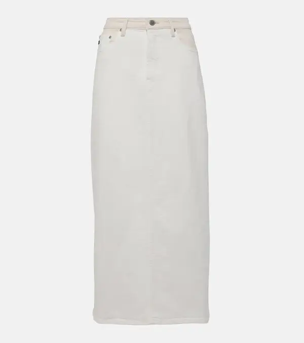 Ag Denim Midi Skirt - White
