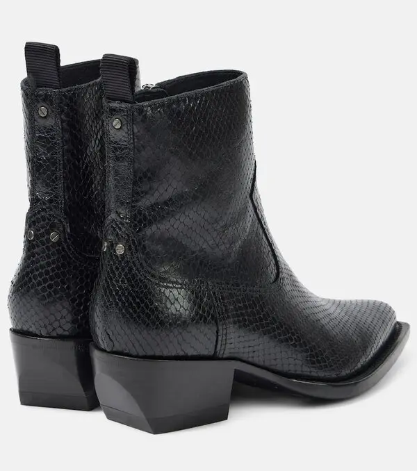 GOLDEN GOOSE Debbie Snake-effect Ankle Boots - Black