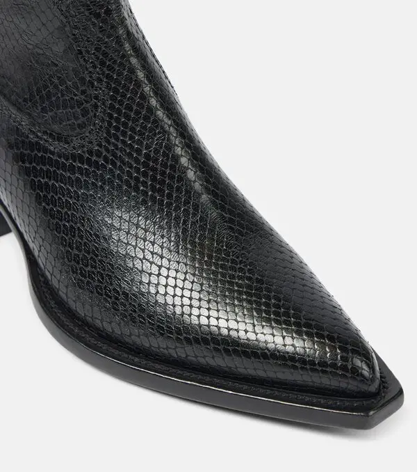 GOLDEN GOOSE Debbie Snake-effect Ankle Boots - Black