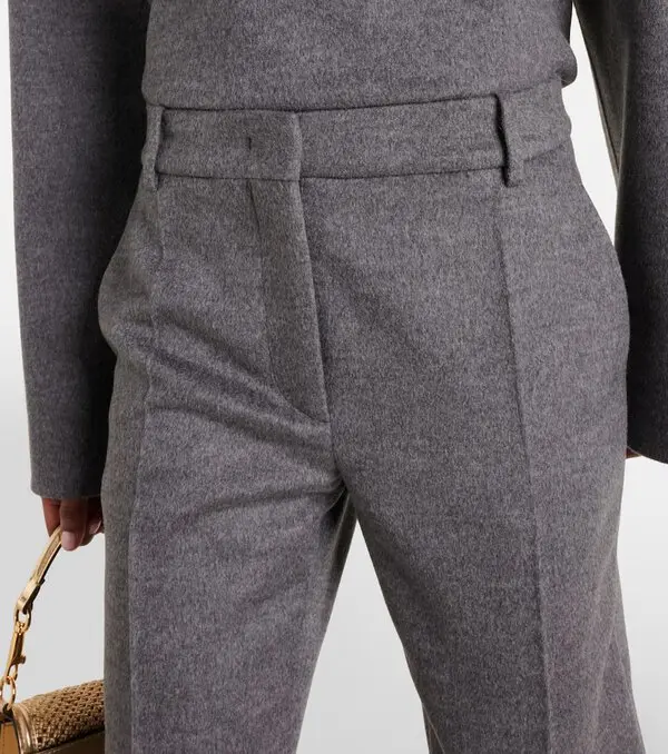 Valentino Garavani Mohair And Wool Flared Trousers