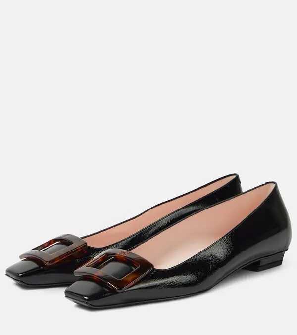 ROGER VIVIER Belle Vivier 25 Patent Leather Pumps - Black