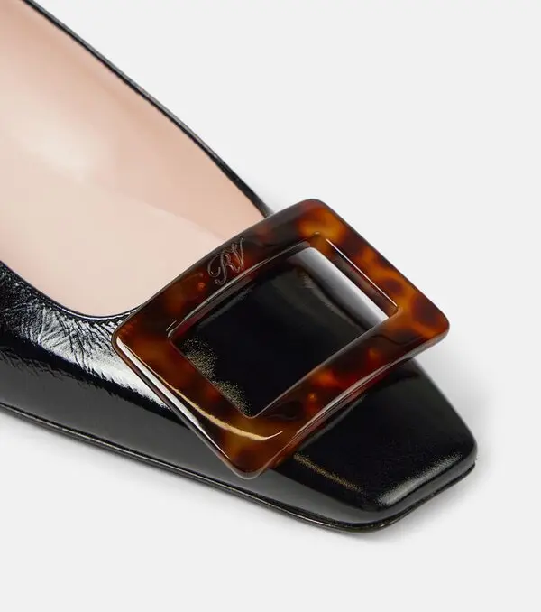 ROGER VIVIER Belle Vivier 25 Patent Leather Pumps - Black