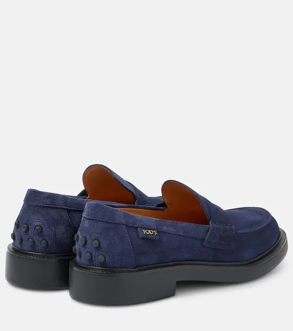 TOD'S Suede Penny Loafers - Blue