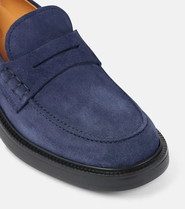 TOD'S Suede Penny Loafers - Blue