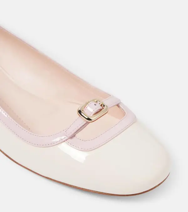 ROGER VIVIER Choc B Mini Leather Ballet Flats