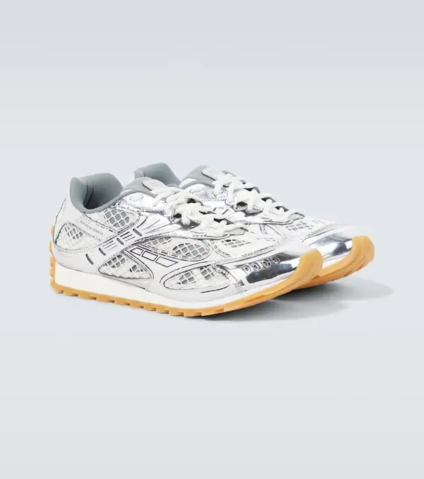 Bottega Veneta Orbit Lace-up Sneakers - Silver