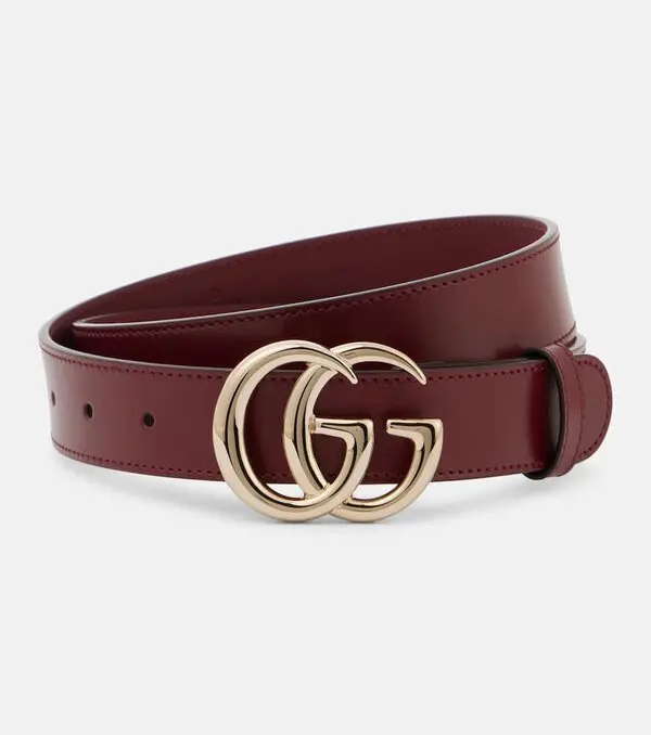 Gucci Gg Marmont Leather Belt - Burgundy