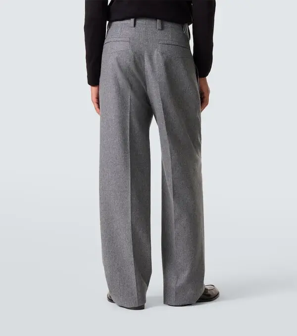 Zegna Wool Straight Trousers - Grey
