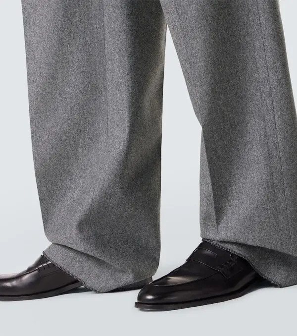 Zegna Wool Straight Trousers - Grey