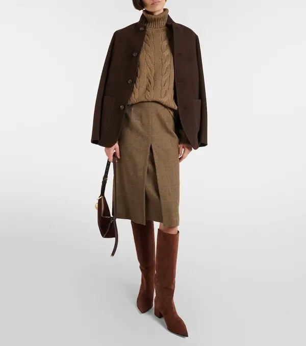 GIANVITO ROSSI 45 Suede Knee-high Boots - Brown