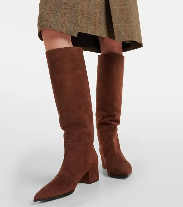 GIANVITO ROSSI 45 Suede Knee-high Boots - Brown