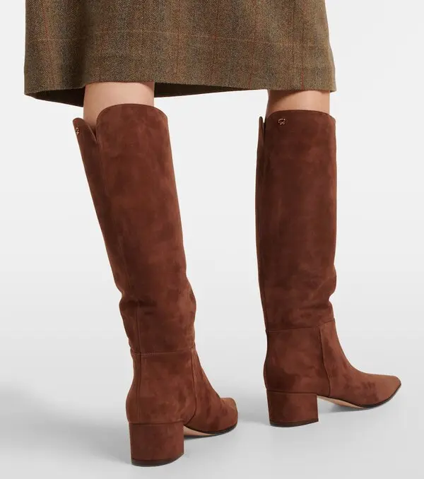 GIANVITO ROSSI 45 Suede Knee-high Boots - Brown
