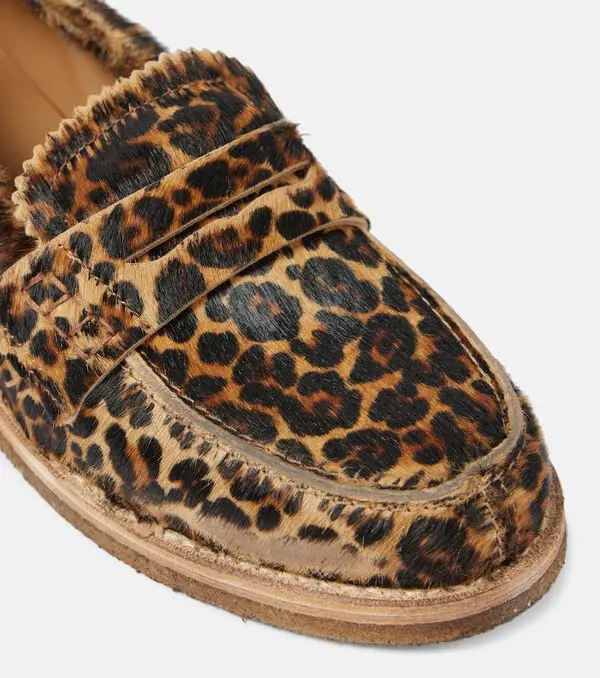 GOLDEN GOOSE Jerry Calf Hair Penny Loafers - Yellow