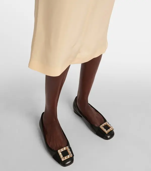 ROGER VIVIER Tres Vivier Embellished Ballet Flats - Black