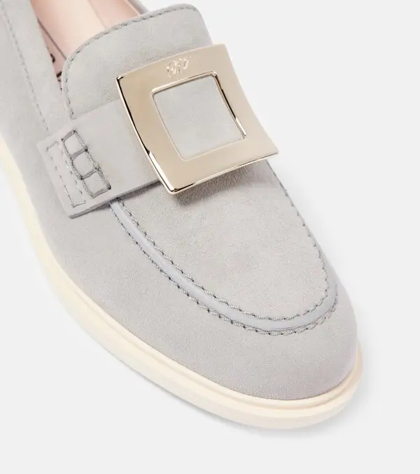 ROGER VIVIER Viv' Rangers Leather Loafers - Grey