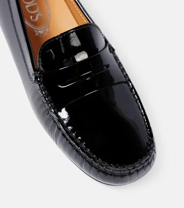 TOD'S City Gommino Patent Leather Moccasins - Black