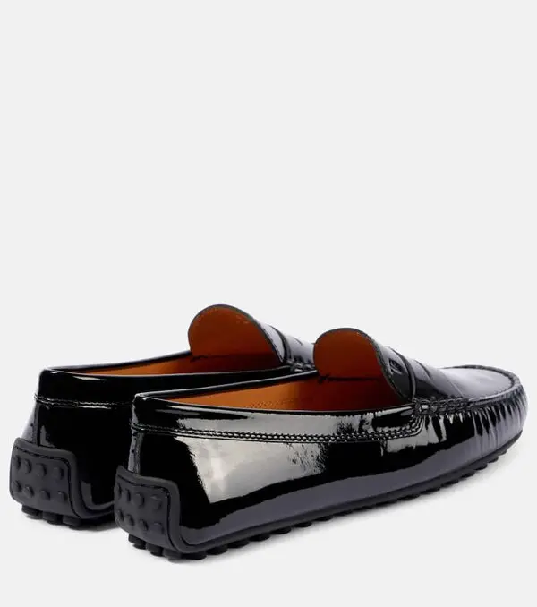 TOD'S City Gommino Patent Leather Moccasins - Black