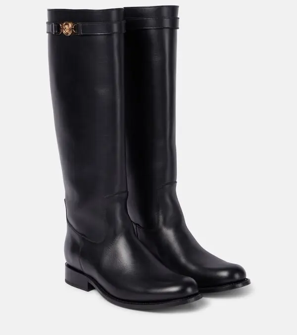 Versace Medusa '95 Leather Knee-high Boots - Black