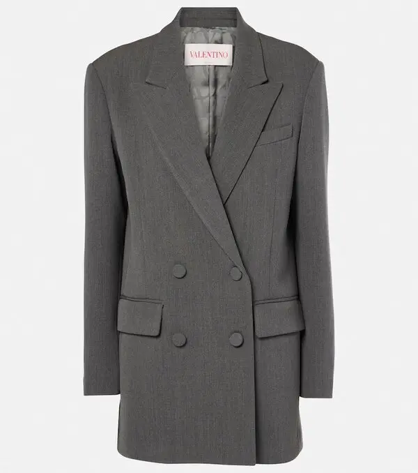 Valentino Garavani Wool Gabardine Double Breasted Blazer