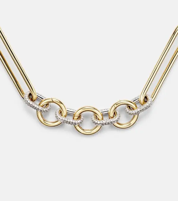 FOUNDRAE 18kt Yellow Chain Necklace With Diamonds