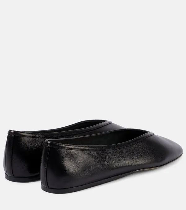 Le Monde Beryl Leather Ballet Flats - Black